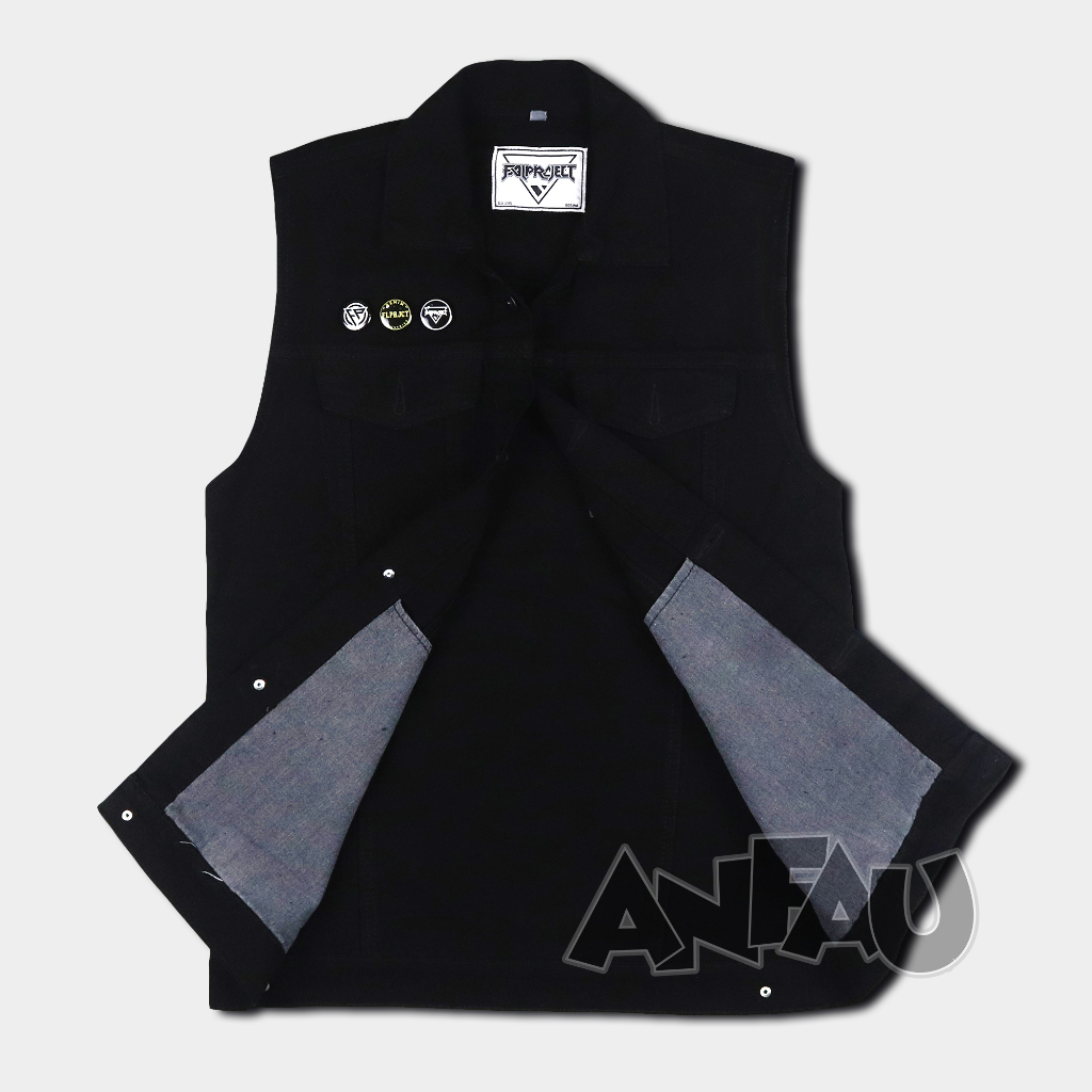 Jual Rompi Denim Polos Hitam | Shopee Indonesia