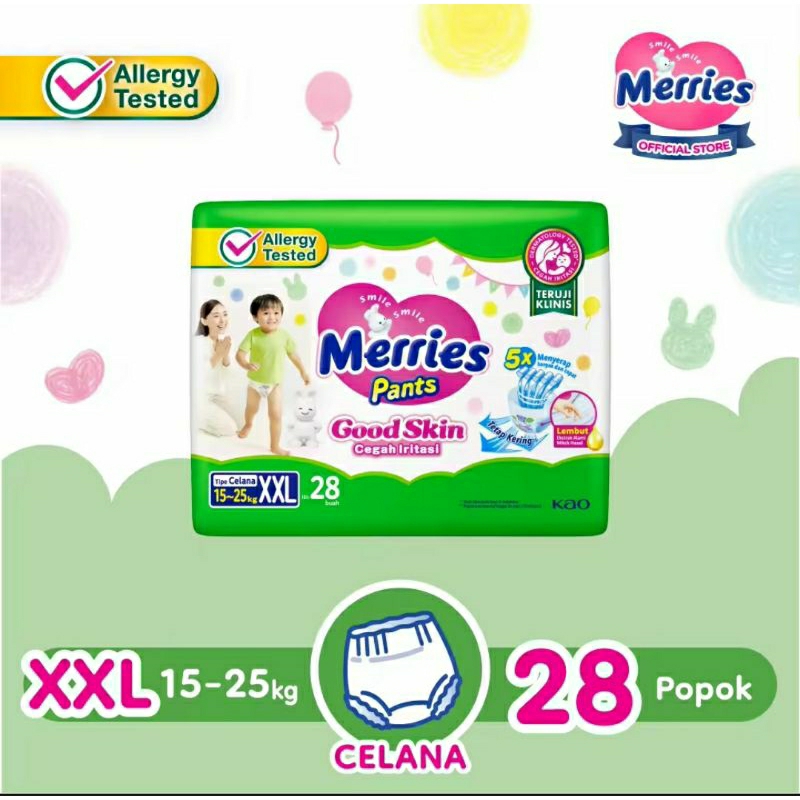 Jual MERRIES Good Skin Popok Bayi Celana M48/L42/XL38/XXL28 /NB-S40/M32 ...
