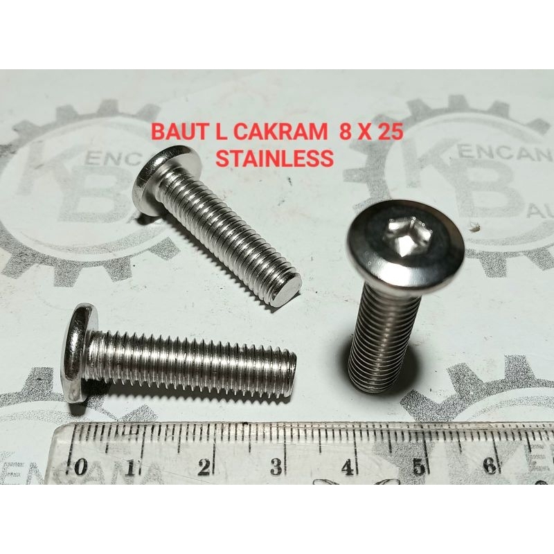 Jual BAUT L DISK CAKRAM STAINLESS M8 X 25 KUNCI L5 | Shopee Indonesia