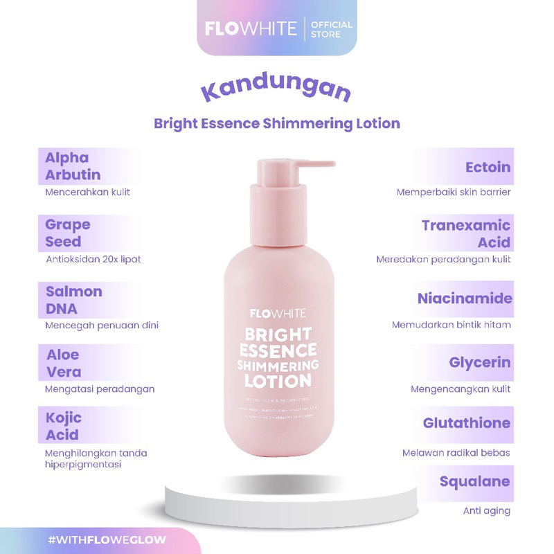 Jual Flowhite Bright Essence Shimmering Lotion | Flowhite Body Serum ...