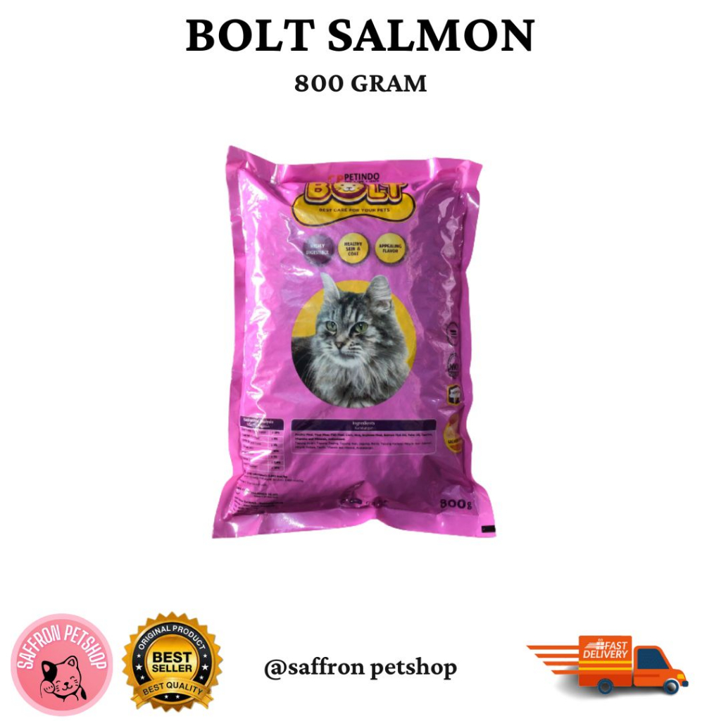 Jual BOLT SALMON 800 GRAM MAKANAN KUCING DRY FOOD | Shopee Indonesia