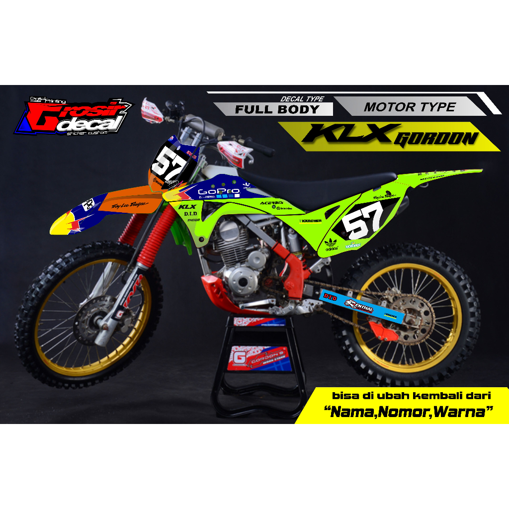 Jual DECAL KLX GORDON SUPERMOTO FULL BODY STICKER KLX GORDON 150 FULL ...