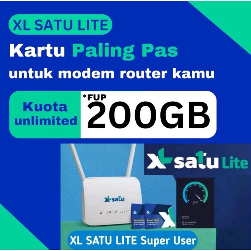 Jual Kartu Perdana XL Satu Lite Home Router Kuota Unlimited FUP 200GB ...