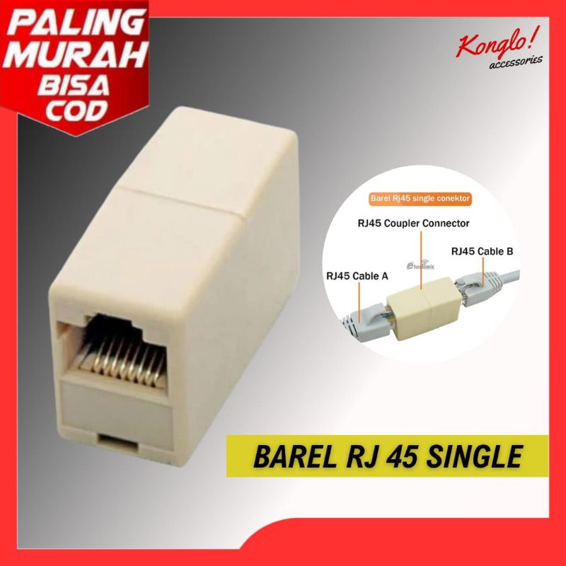 Jual Barrel Rj45 Female to Female LAN Internet/Penyambung Kabel LAN ...