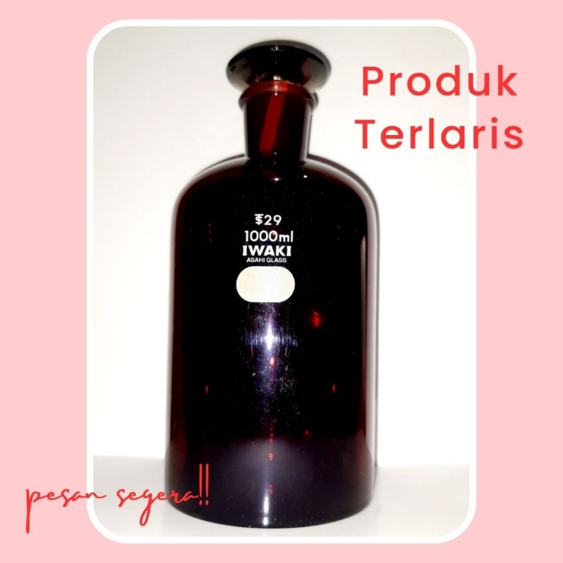 Jual Botol reagent kaca coklat 1000ml Iwaki | Shopee Indonesia