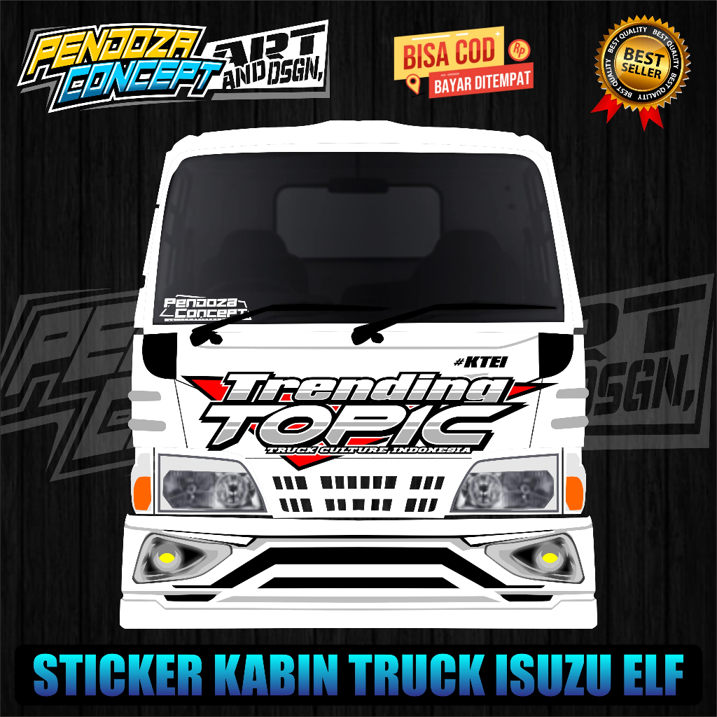 Jual STIKER KABIN DEPAN TRUK ISUZU ELF TRENDING TOPIC STIKER TRUK ISUZU ...