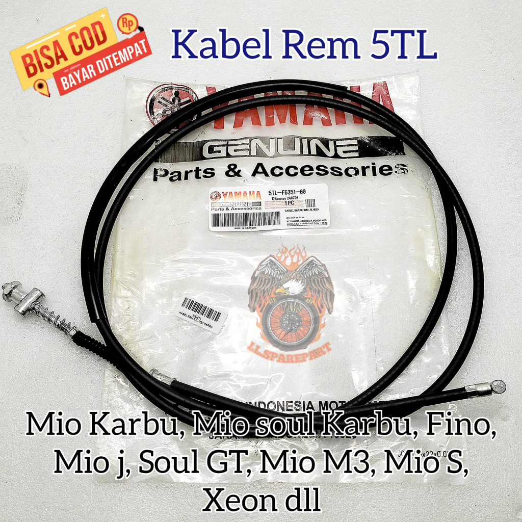 Jual KABEL REM BELAKANG YAMAHA 5TL KUALITAS ASLI ORIGINAL YAMAHA MIO ...