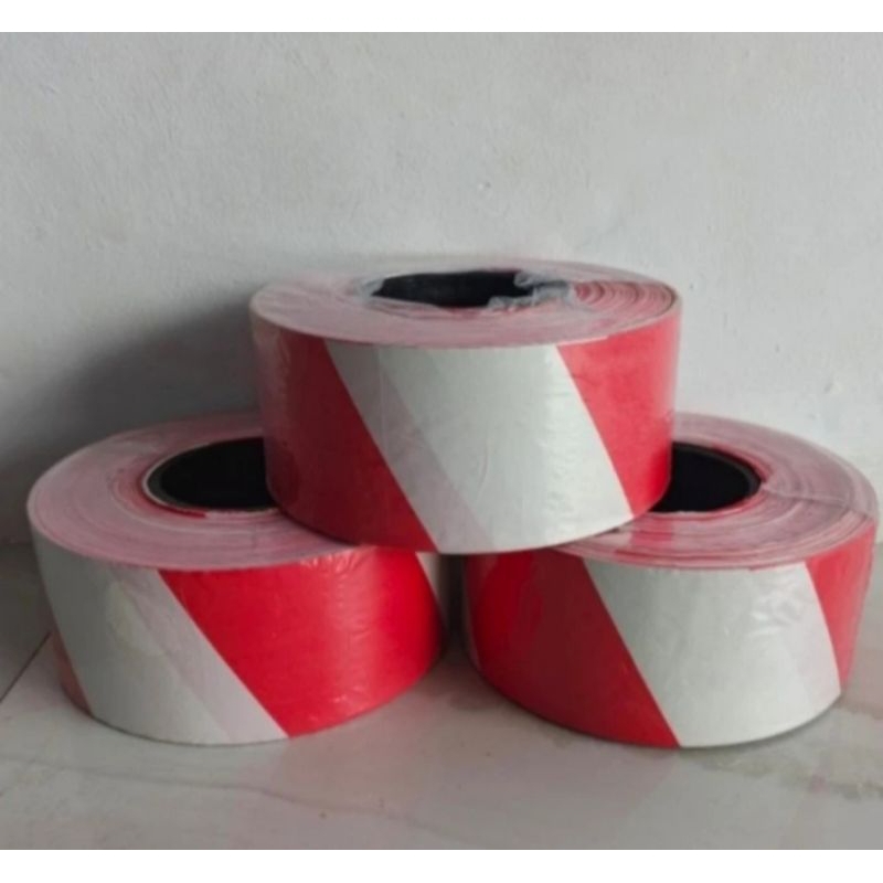 Jual Baricade / Safety line Merah putih 3"x 300 Meter | Shopee Indonesia
