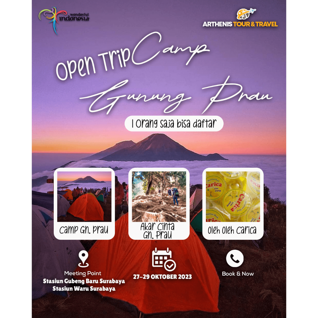 Jual OPEN TRIP GUNUNG PRAU START SURABAYA 27-29 OKTOBER 2023 | Shopee ...