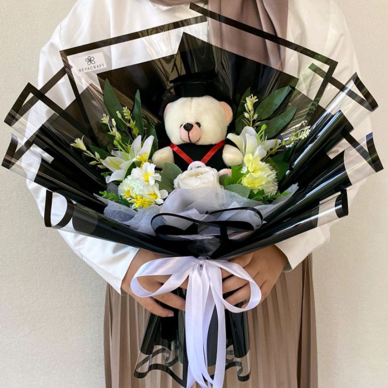 Jual Buket Bunga Wisuda Hitam | Bucket Wisuda | Kado Wisuda | Buket ...
