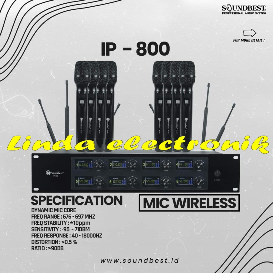 Jual mic wireless soundbest ip800 / ip 800 8 mic garansi resmi original | Shopee Indonesia