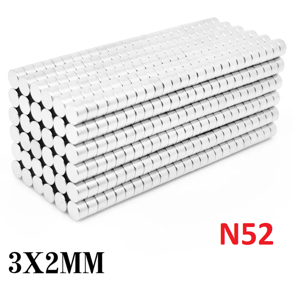 Jual magnet neodymium 3x2mm 3x2 mm 3 x 2 neodimium bulat koin putih N52 ...