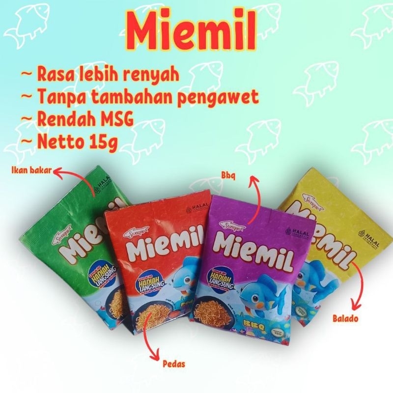 Jual Miemil Snack Mie dari Tulang Ikan | Kemasan Baru | Shopee Indonesia