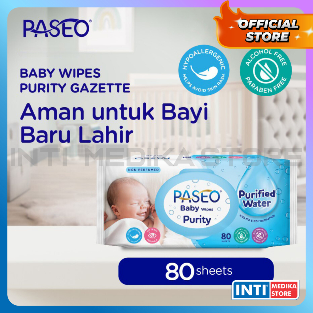 Jual PASEO - Tissu Basah Bayi PURITY GAZETTE 80s | Baby Wipes Non ...
