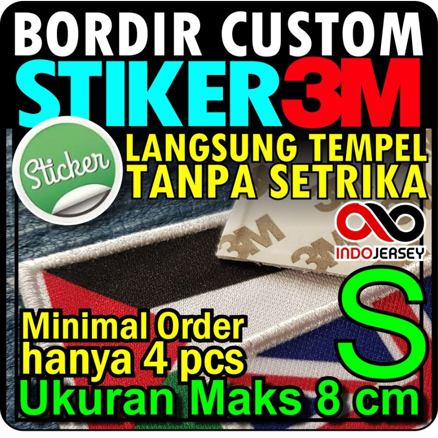 Jual Patch Emblem Custom Logo FLOCK BORDIR STIKER 3M (Alternatif Woven ...