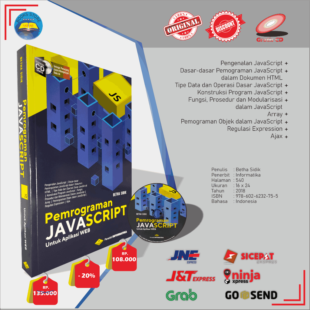 Jual Buku Pemrograman JavaScript untuk Aplikasi Web 125 orang melihat barang ini | Shopee Indonesia