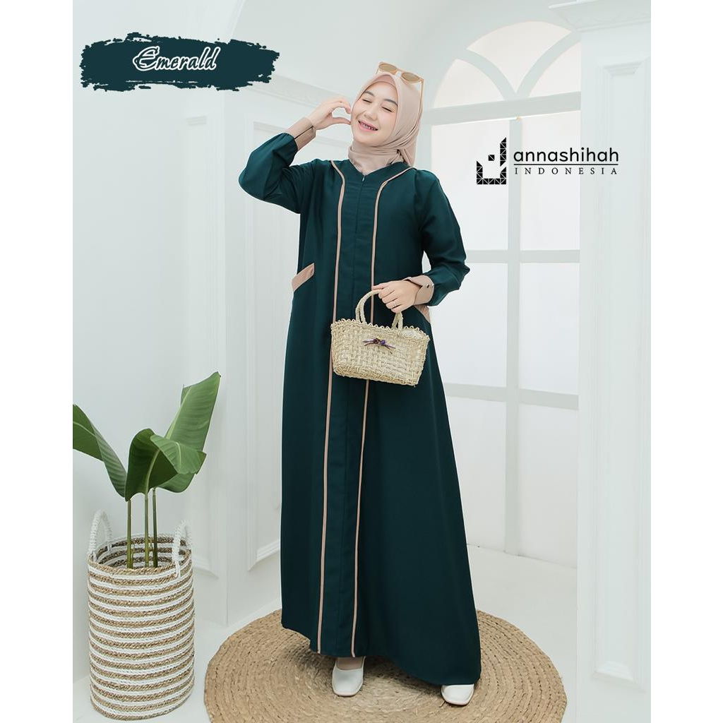 Jual ABAYA DUBAI YUNIA DRESS EXSLUSIVE ANNASIHAH/GAMIS ABAYA HITAM ...