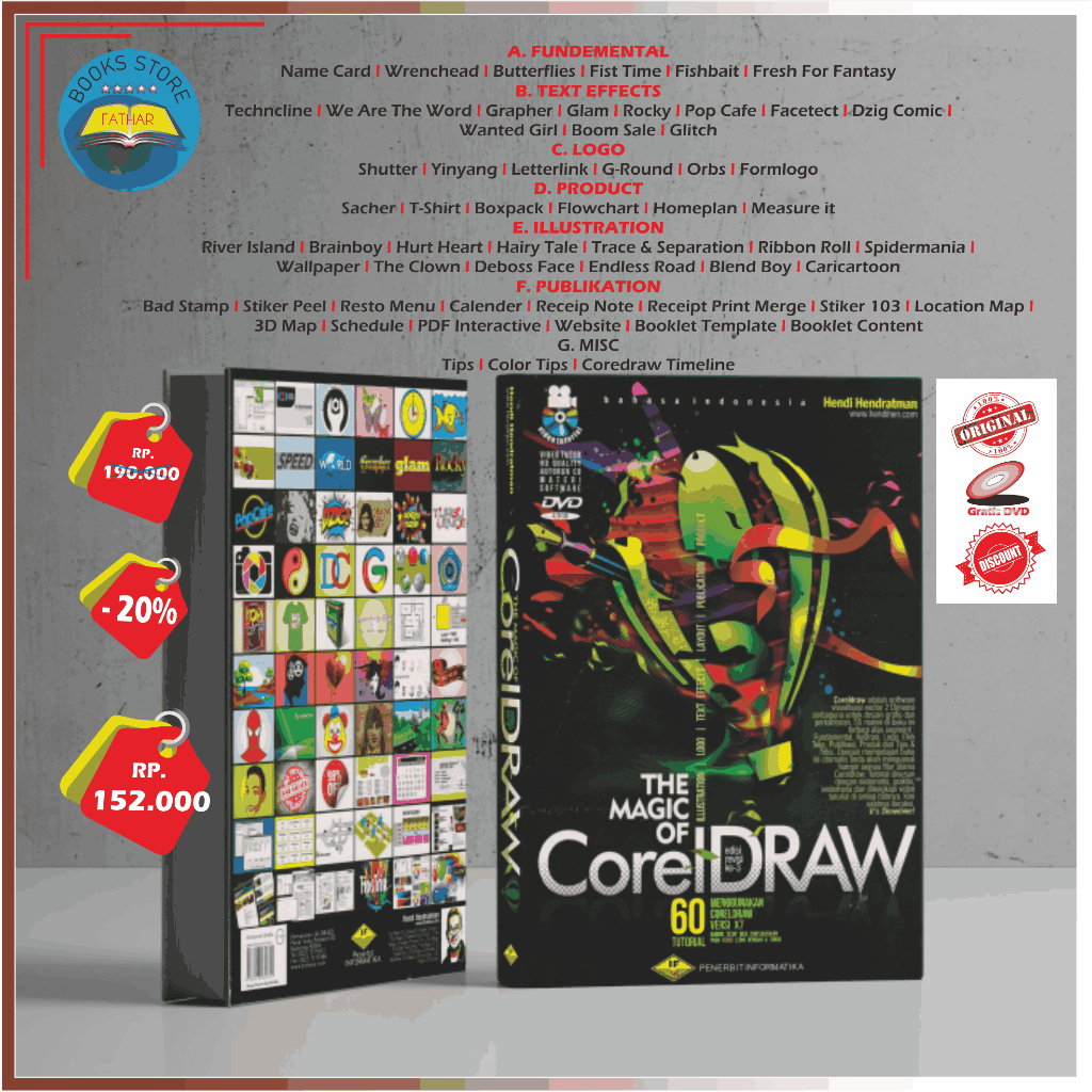 Jual Buku Design The Magic of Coreldraw versi x7 dengan 60 Tutorial ...