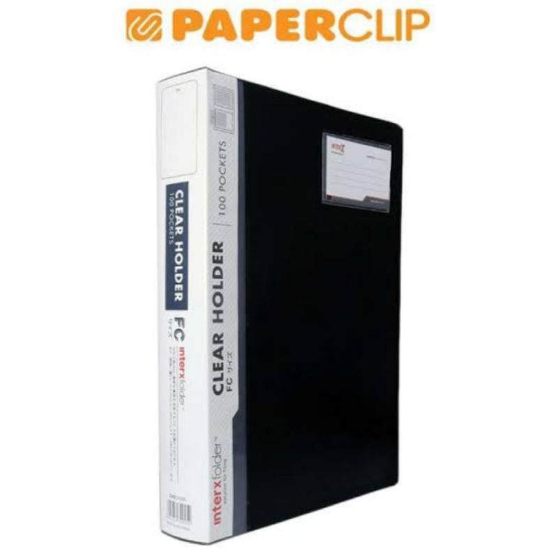 Jual Clear Holder INTER X Folio F4 100 Pocket/Dokumen Keeper/Display ...