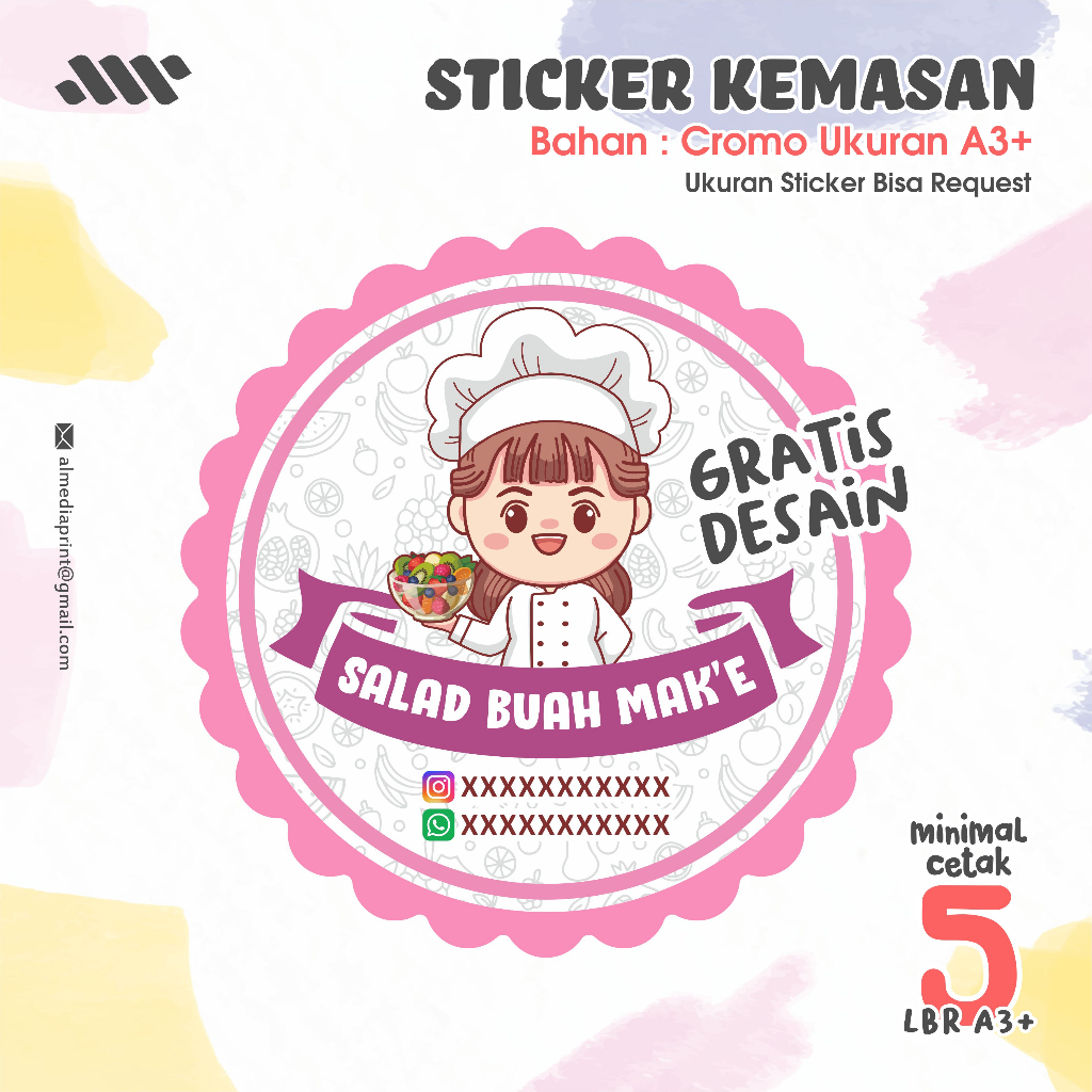 Jual Cetak Stiker Kemasan Cromo Perlembar A3+ (GRATIS DESAIN) | Shopee ...