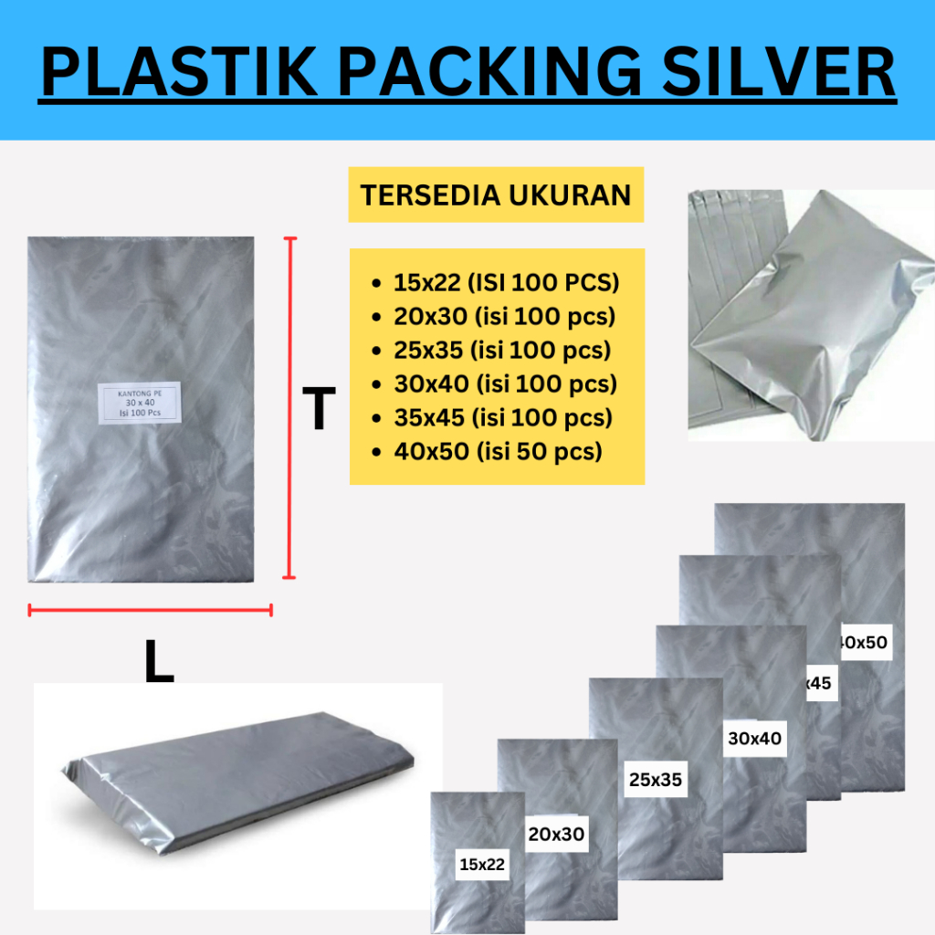 Jual Plastik Packing uk 30x40 (isi 100 pcs) / 15x22 (isi 100 pcs ...
