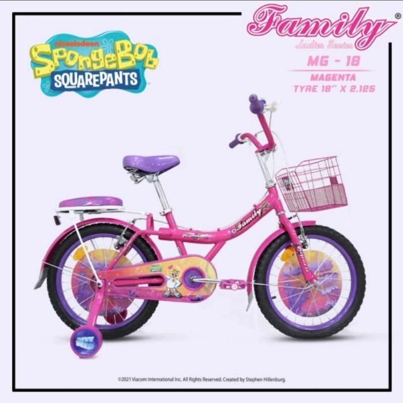 Jual Sepeda Mini Magenta SpongeBob SquarePants 18 inch | Shopee Indonesia