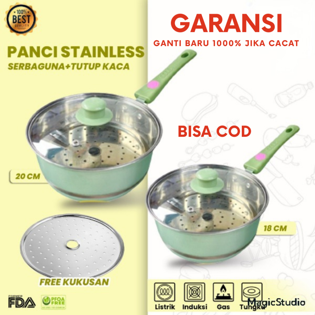 Jual MILK POT Panci Susu 20 CM With Steamer Panci mini 2 in 1 bisa ...