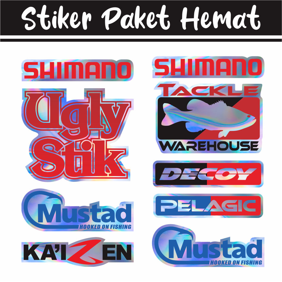 Jual Stiker Pancing Logo Brand Mancing Premium Hologram Box Tackle Lure ...