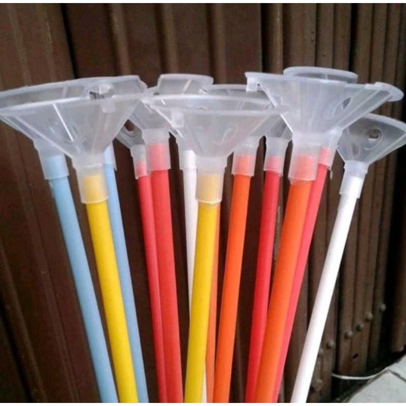 Jual STICK BALON WARNA + CUP BENING TANGKAI/GAGANG BALON(10 pcs ...
