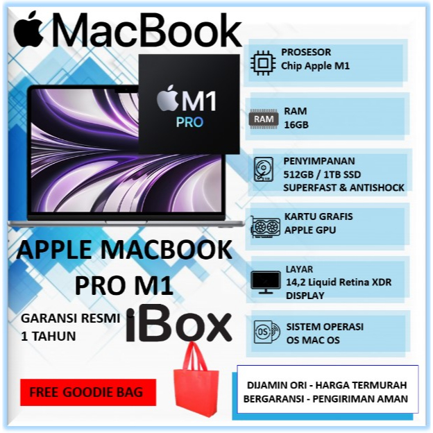 Jual Macbook Pro 14 M1 Pro 16GB 512GB SSD 14" Retina XDR | Shopee Indonesia