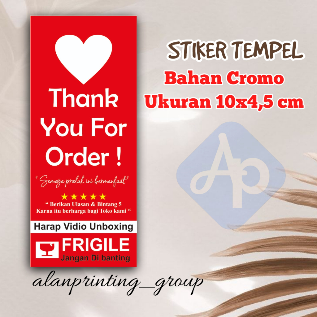 Jual STIKER ULASAN THANKS YOU FOR ORDER STIKER PACKING SSD 1 aks ...