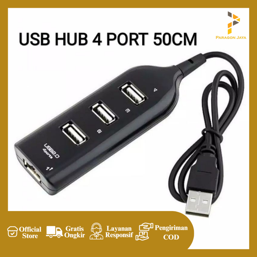 Jual USB HUB 4 Port Terminal USB 4 in 1 50 cm 4 output usb 2.0 | Shopee ...