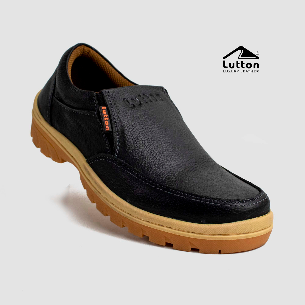 Jual Lutton - Sepatu Kulit Sapi Asli Warrior COKLAT Sol Karet Jahit ...