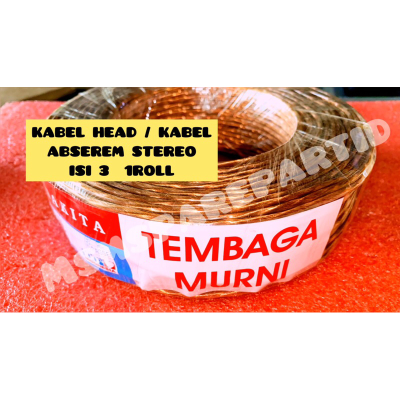 Jual KABEL HEAD / KABEL ABSEREM STEREO ISI 3 1ROLL | Shopee Indonesia