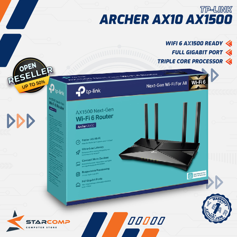 Jual Router Wireless TP-LINK ARCHER AX10 WIFI 6 AX1500 WIRELESS ROUTER ...