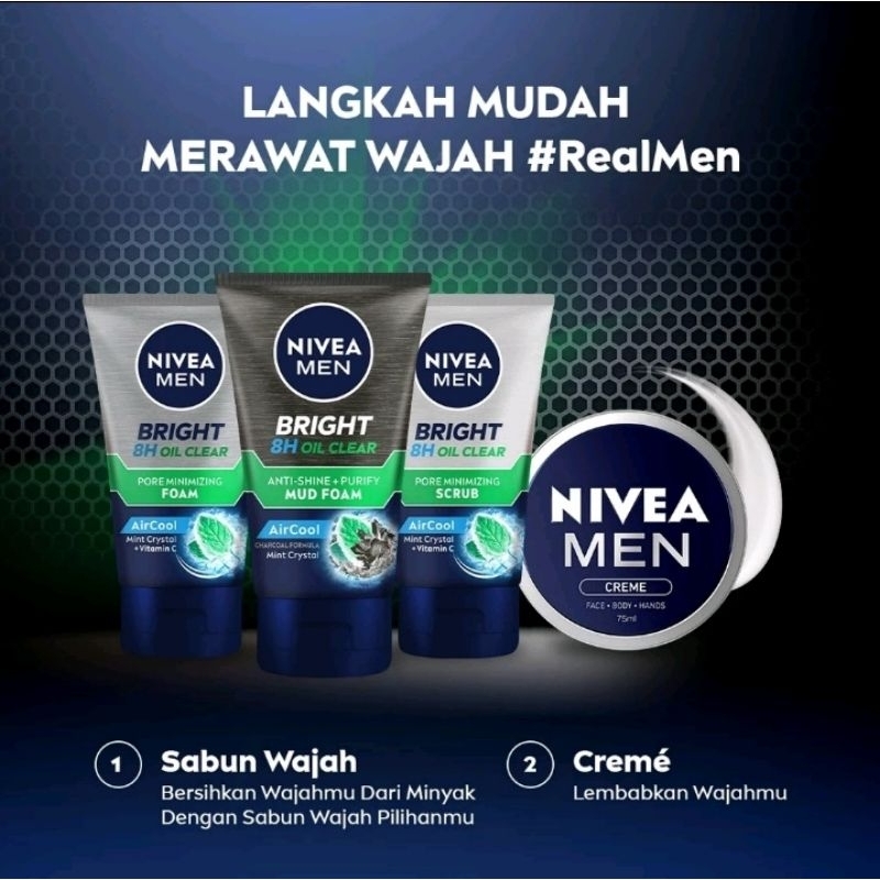 Jual Nivea Men Bright 8H Oil Clear 100ml | Shopee Indonesia