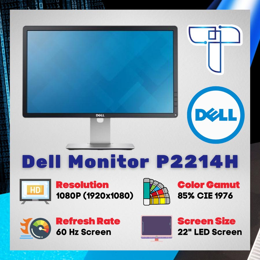 Jual Dell P2214H Monitor - 22" - FHD 1080P - 1920x1080 - Panel LED ...
