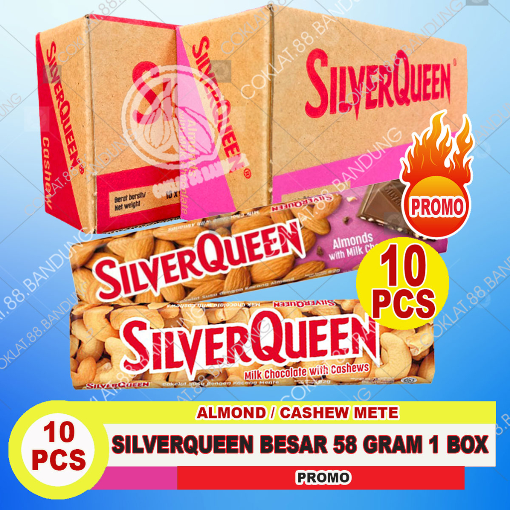 Jual Silver Queen 1 Box 10 pcs X 58gr, Coklat SilverQueen Besar 58 gr 1 Dus Cokelat | Shopee ...
