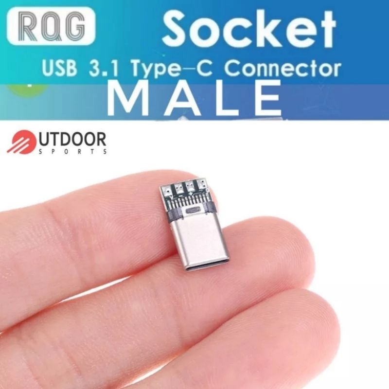 Jual Soket Konektor Connector USB TYPE C Male Tipe C Male | Shopee ...