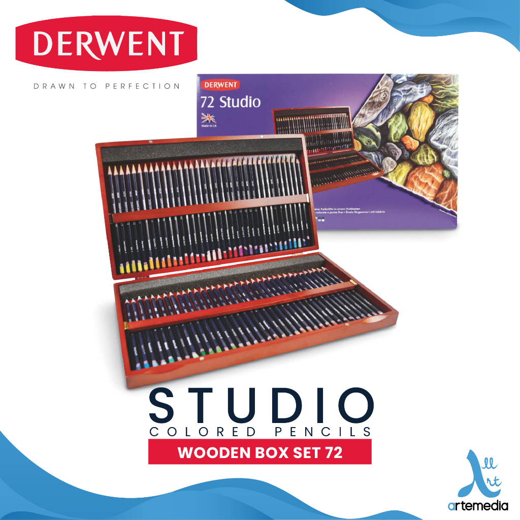 Jual Derwent Studio Pencil 72 Wooden Box Set Kotak Kayu | Shopee Indonesia