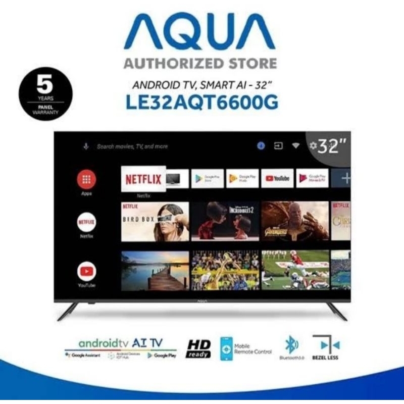 Jual TV LED AQUA ANDROID TV 32INCH 32AQT6600G | Shopee Indonesia
