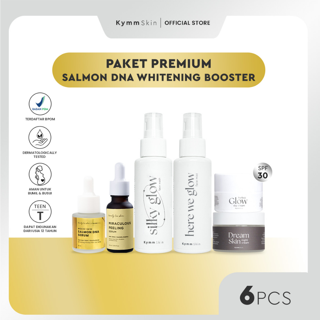 Jual KYMM SKIN Paket Premium Salmon DNA Whitening Booster [Face Wash, Face Mist, Salmon DNA ...