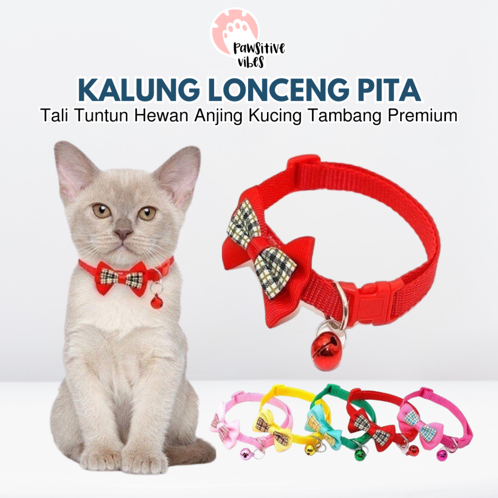 Jual Kalung Kucing & Anjing Pita + Lonceng | Bowknot Cat Collar with ...