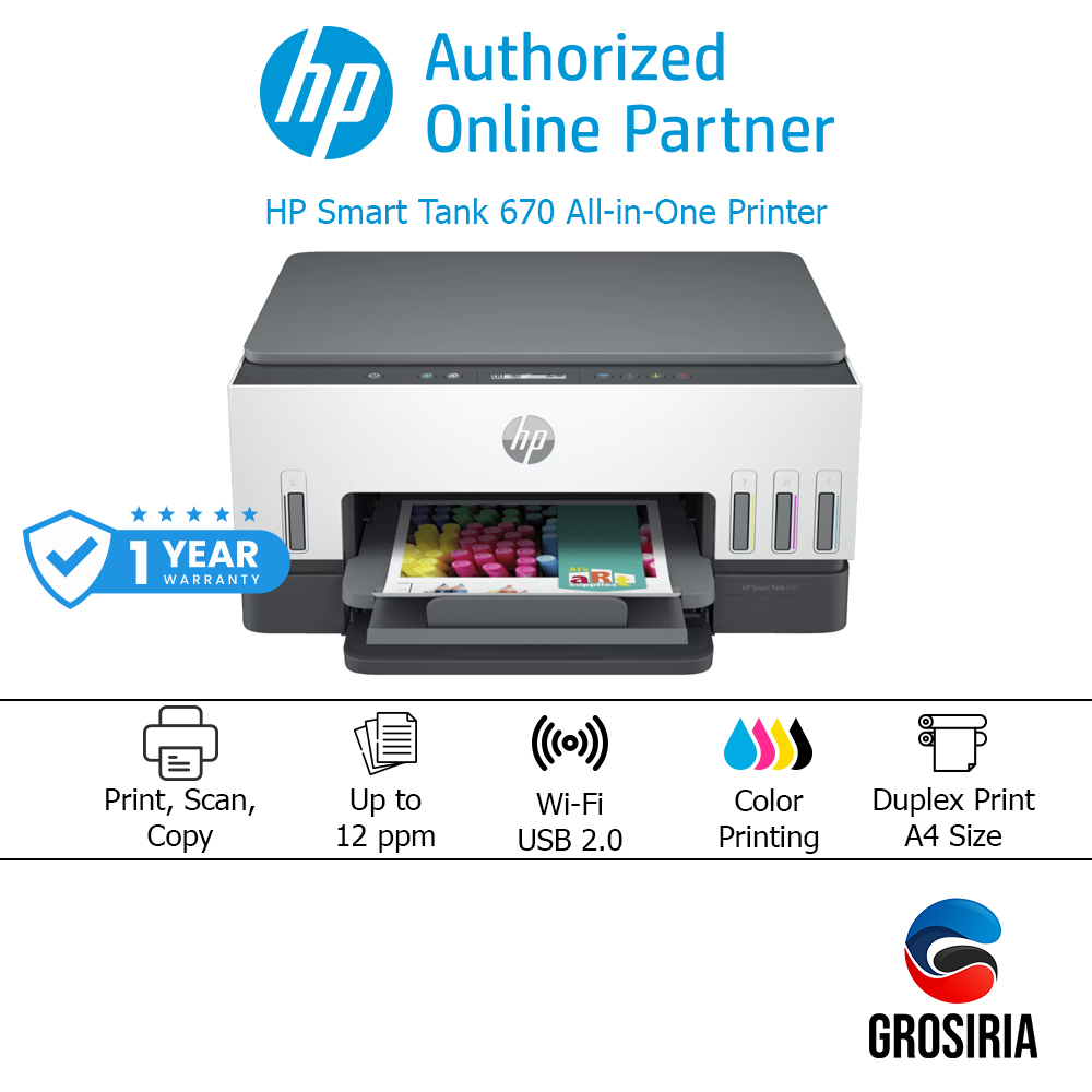 Jual HP Printer Smart Tank 670 All In One Print Scan Copy Duplex ...