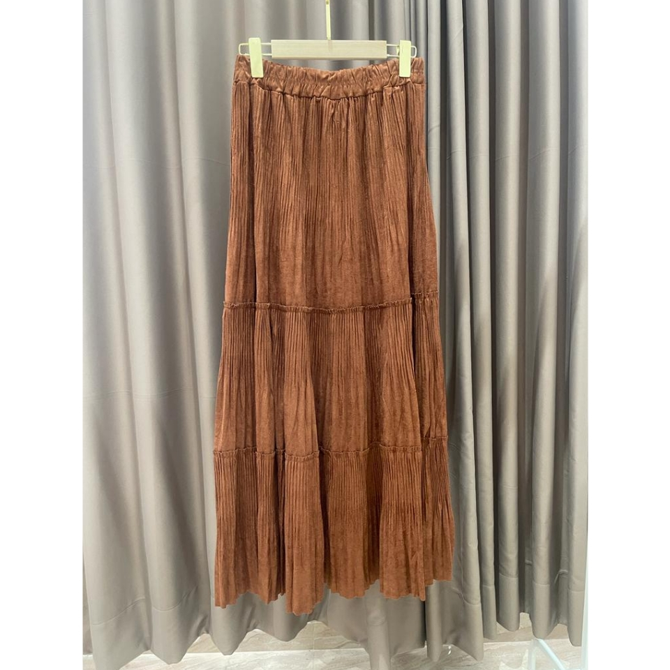 Jual BEVY ROK REMPEL SUEDE PLISKET PREMIUM / ROK SUSUN RUFFLE MAXI ...