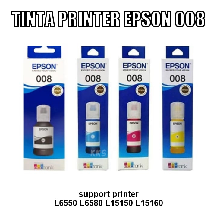 Jual 1 set Tinta Epson 008 Untuk Printer L6550 L6580 L15150 L15160 | Shopee Indonesia