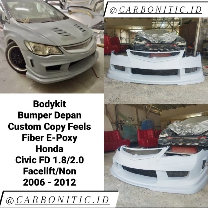 Jual Bodykit Bumper Depan Custom Feels Honda Civic Fd 2006 - 2012 Bahan ...