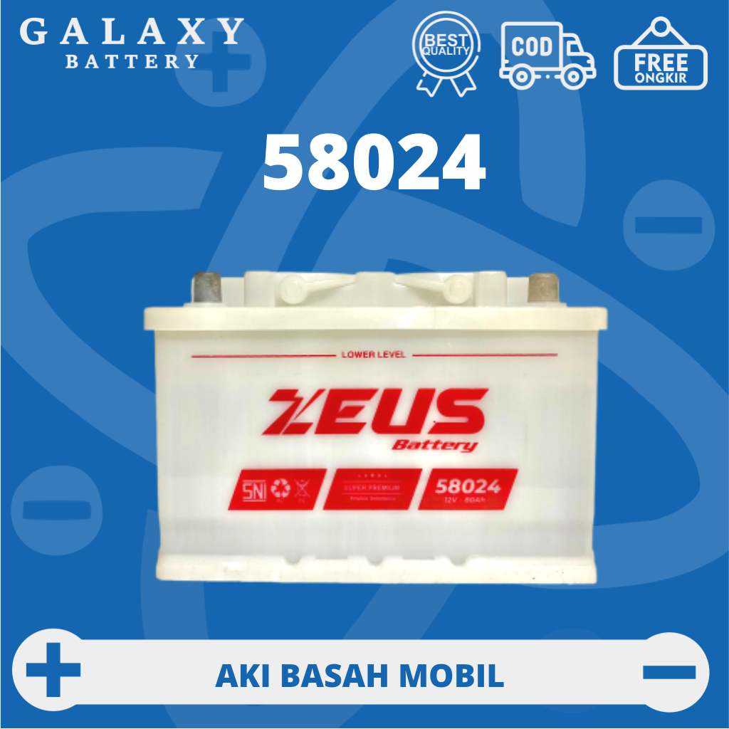 Jual Aki mobil Ford All New Ecosport DIN 58024 Zeus Battery 12v / 80Ah ...
