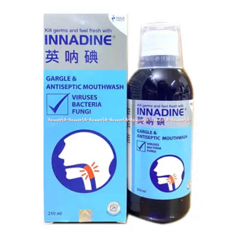 Jual Innadine Antiseptik 250ml Obat Kumur Mulut Untuk Gusi Bengkak ...