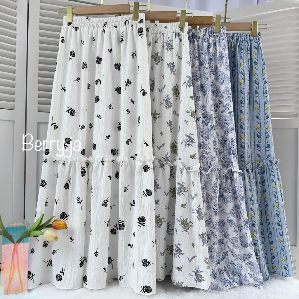 Jual Rok Bunga Korea / Skirt Flower / Rok Panjang Wanita bahan cott ...